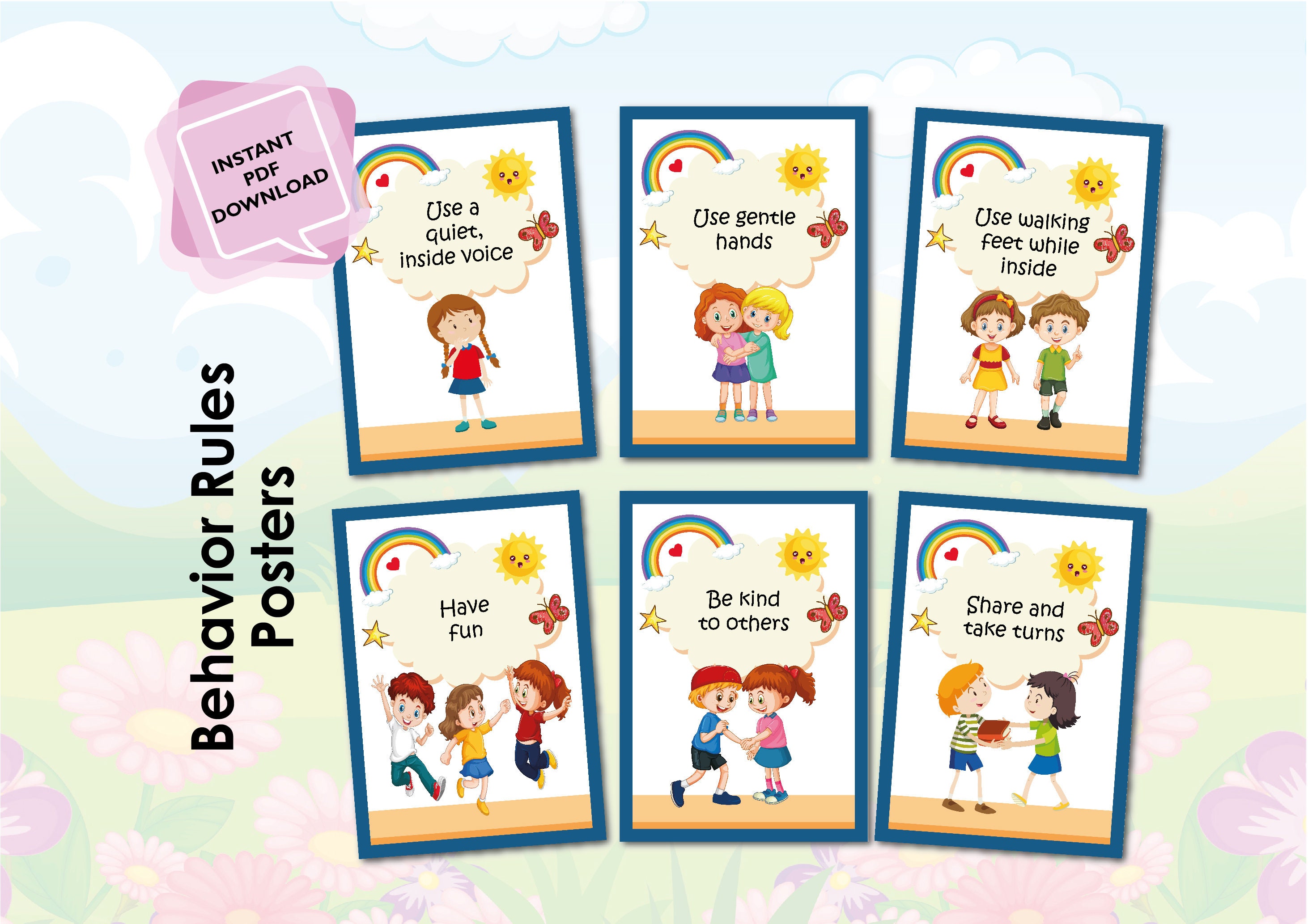 Classroom Behavior Rules Poster: Daycare Decor (PDF) - Etsy