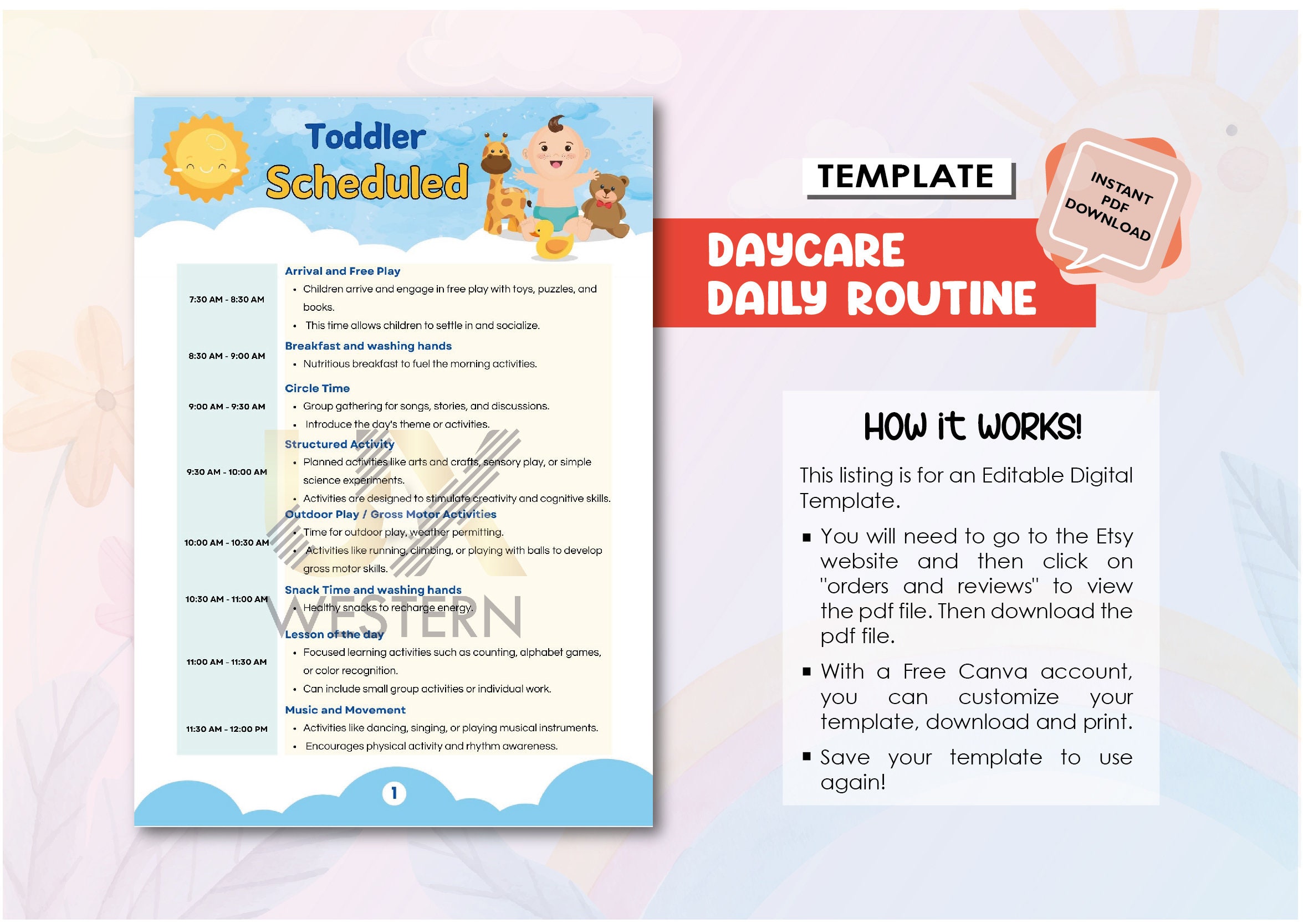 Daycare Daily Routine / Infant & Toddler Daily Schedules / Ideal for in ...