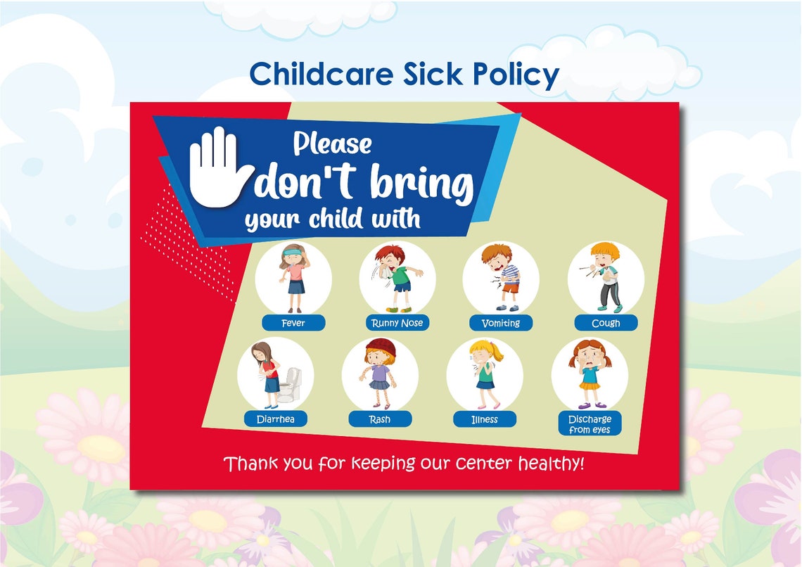 Daycare Sick Policy Poster for Childcare and Daycare - Etsy