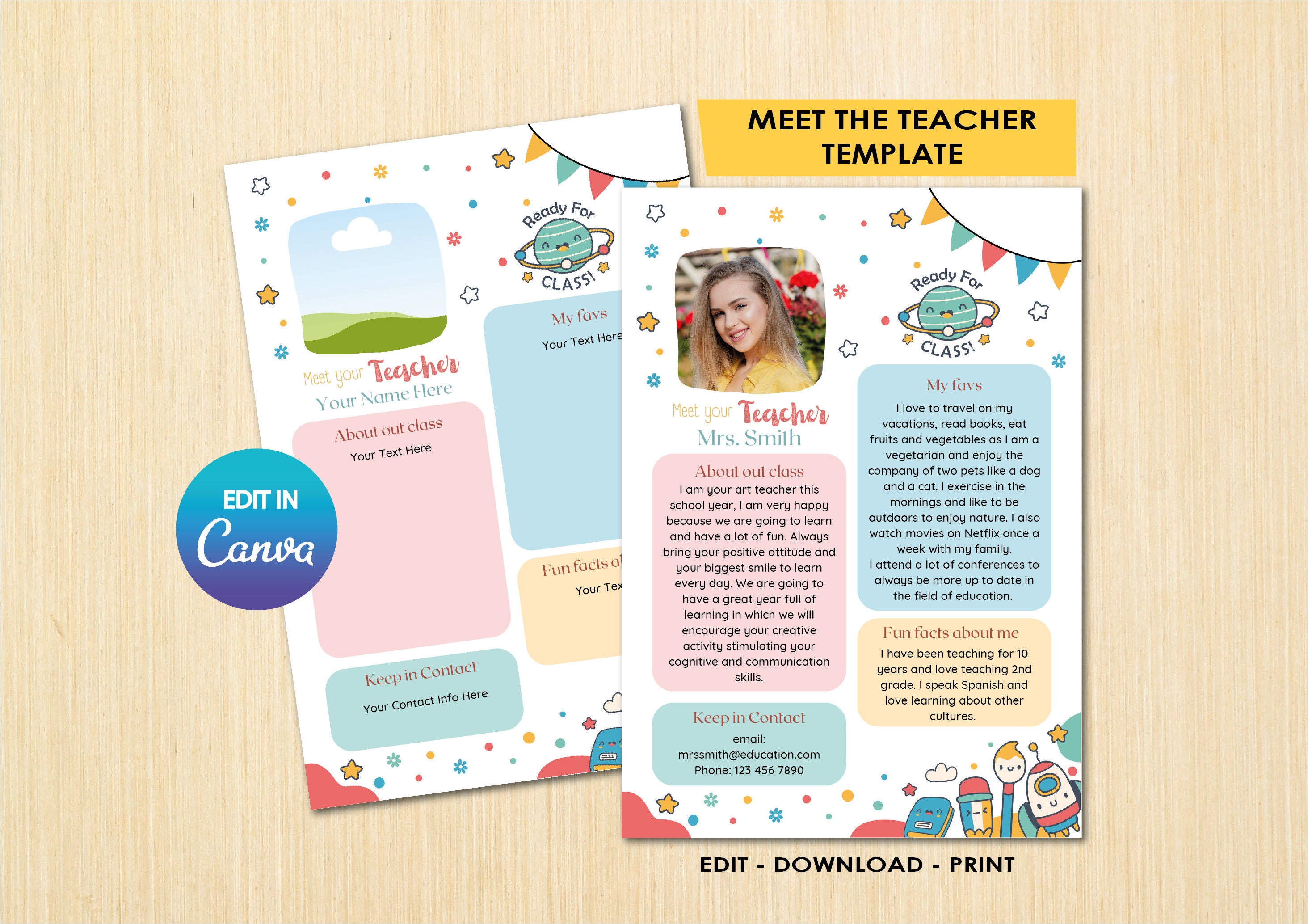 Meet the Teacher Template Back to School Flyer Easy to Use Teacher ...