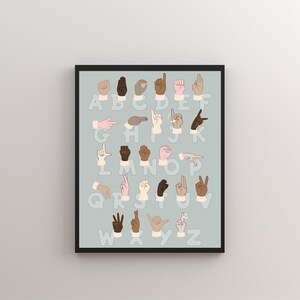 ASL Alphabet Poster Digital File | Office Decor | Home Decor ...