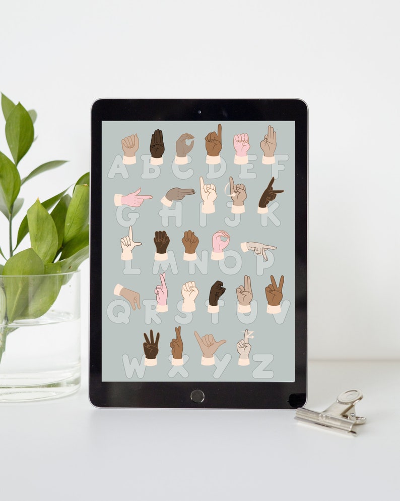 ASL Alphabet Poster Digital File | Office Decor | Home Decor ...