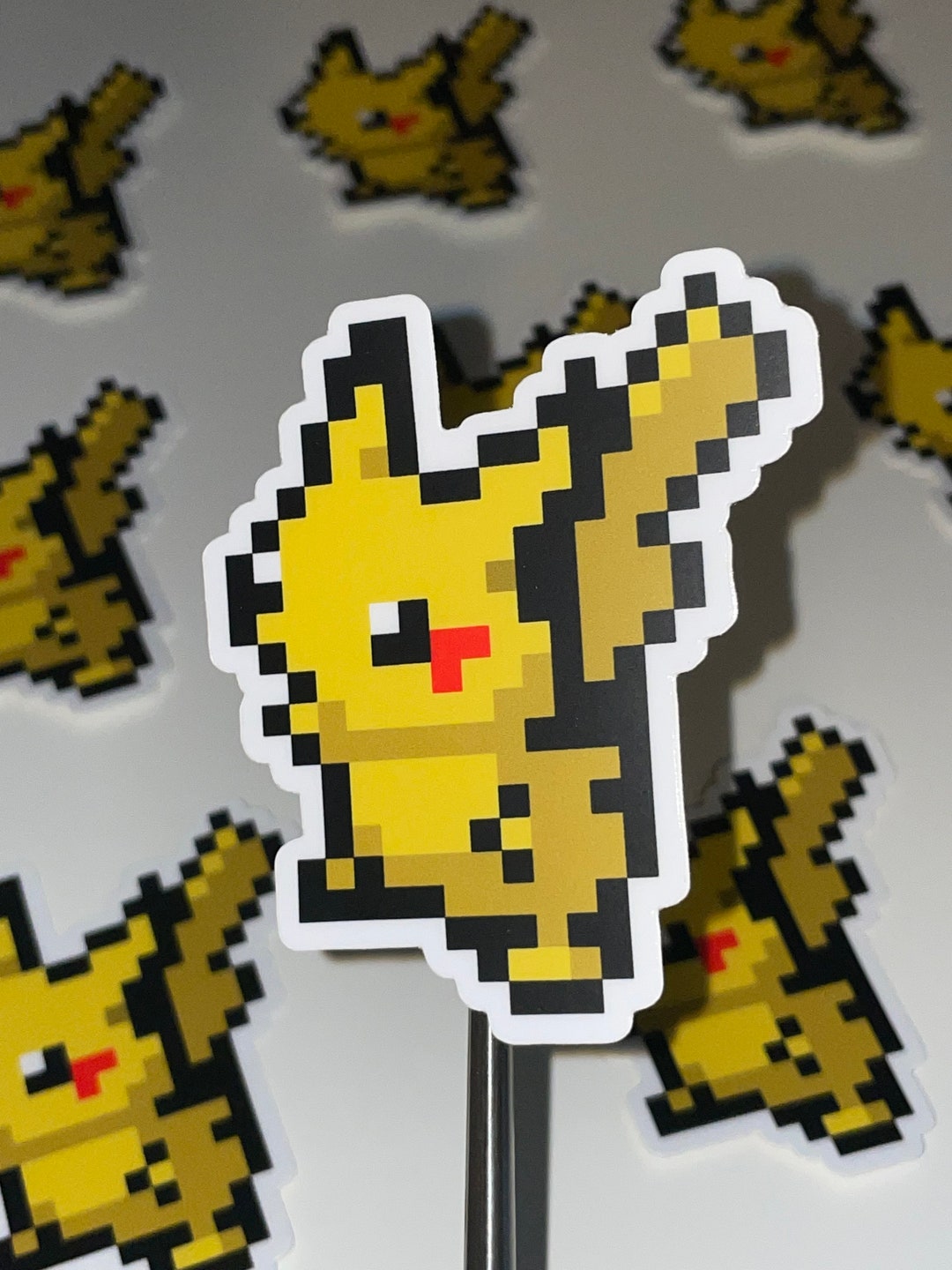 8-bit Pikachu Vinyl Decal, Pocket Monster, Pokemon, Pika, 8-bit - Etsy