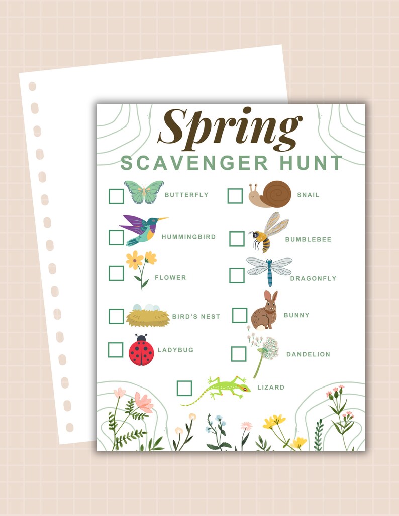 Printable Scavenger Hunt Spring Scavenger Hunt for Kids Simple Easy ...