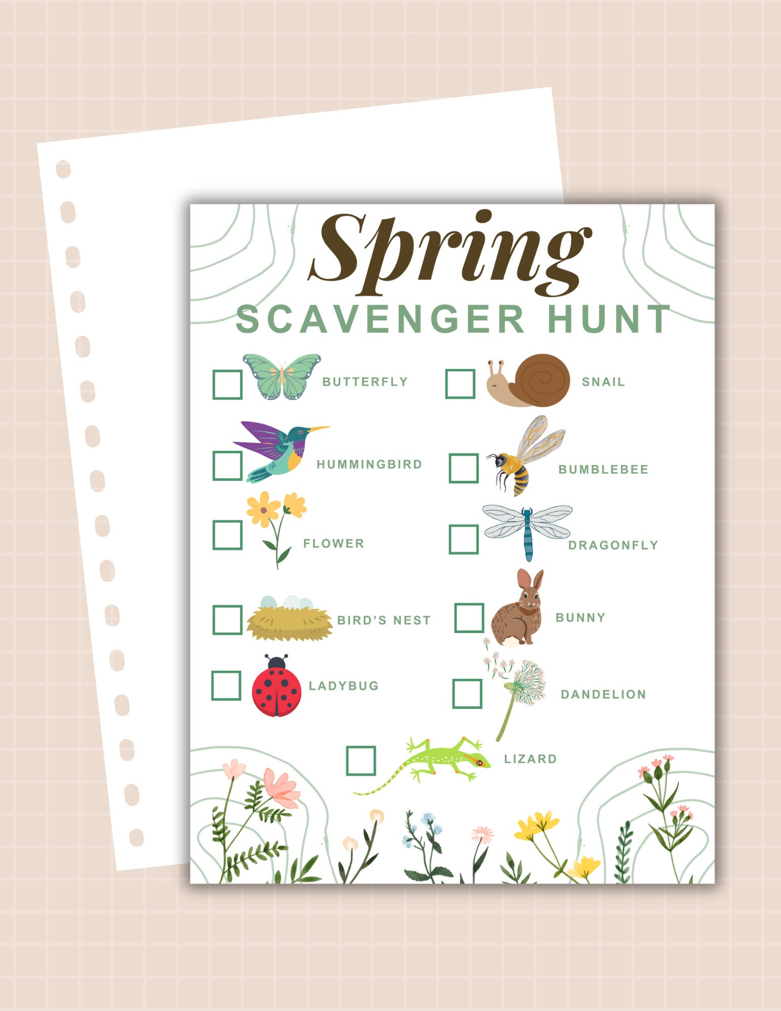Printable Scavenger Hunt Spring Scavenger Hunt for Kids Simple Easy ...