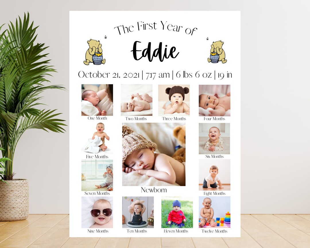 Winnie the Pooh One Year Poster - Etsy