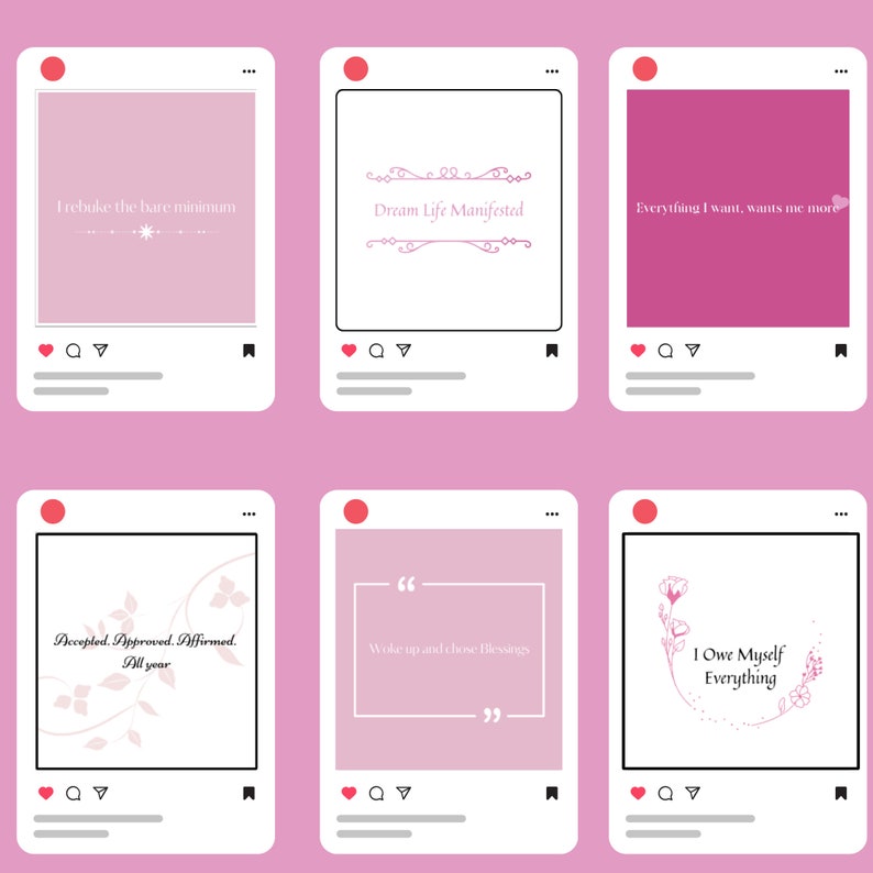 100 Instagram Templates| Social Media Content | Canva Edit | It Girl ...