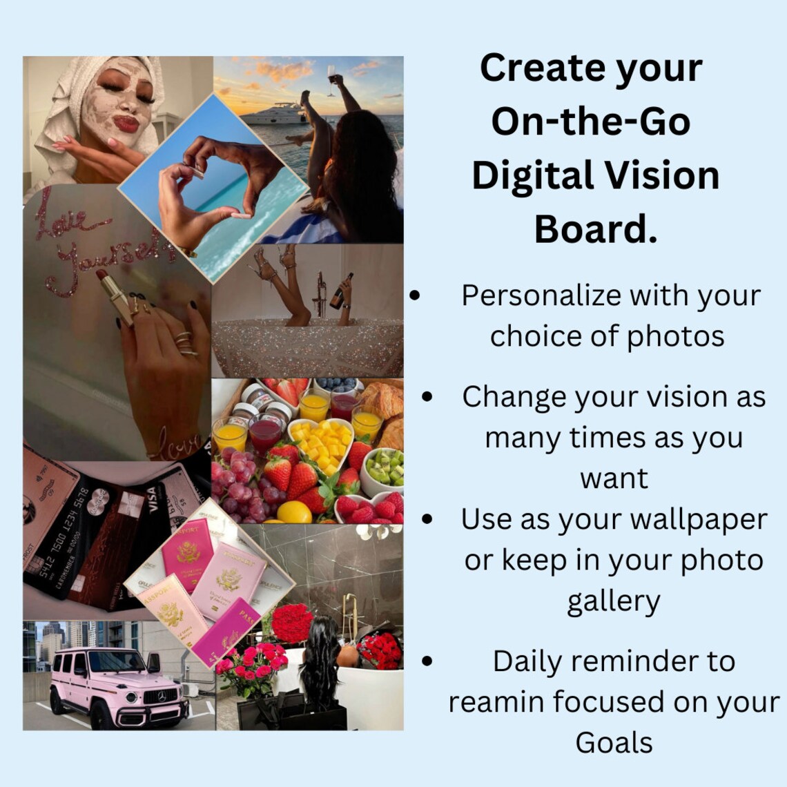 Girl Boss Vision Board Template: Canva Mood Board (digital Download) - Etsy