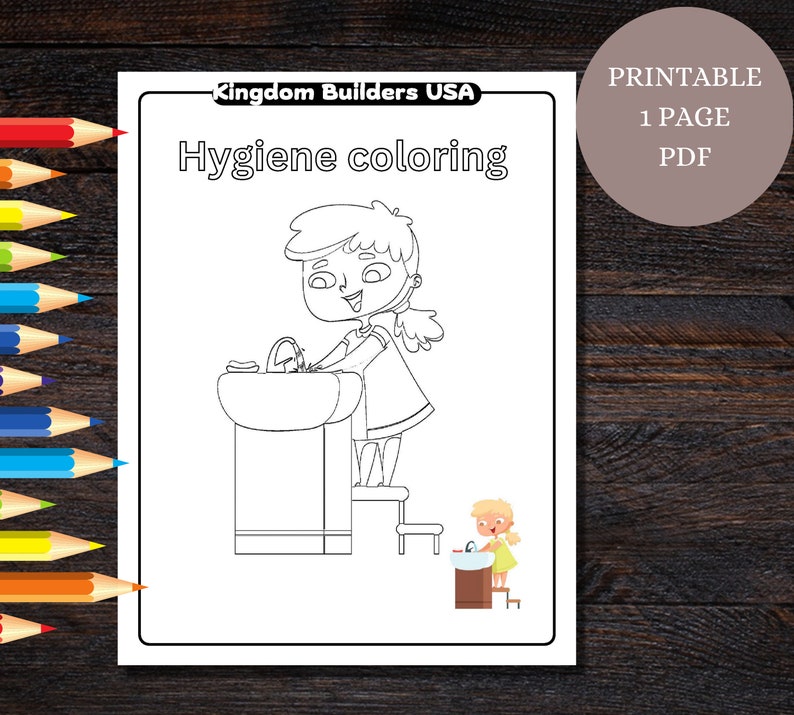 Healthy Habits Coloring Page: Hygiene Germs-free Design and - Etsy