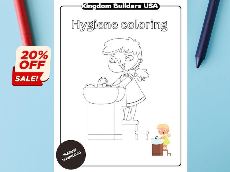 Healthy Habits Coloring Page: Hygiene, Germs-free Design, and Personal ...