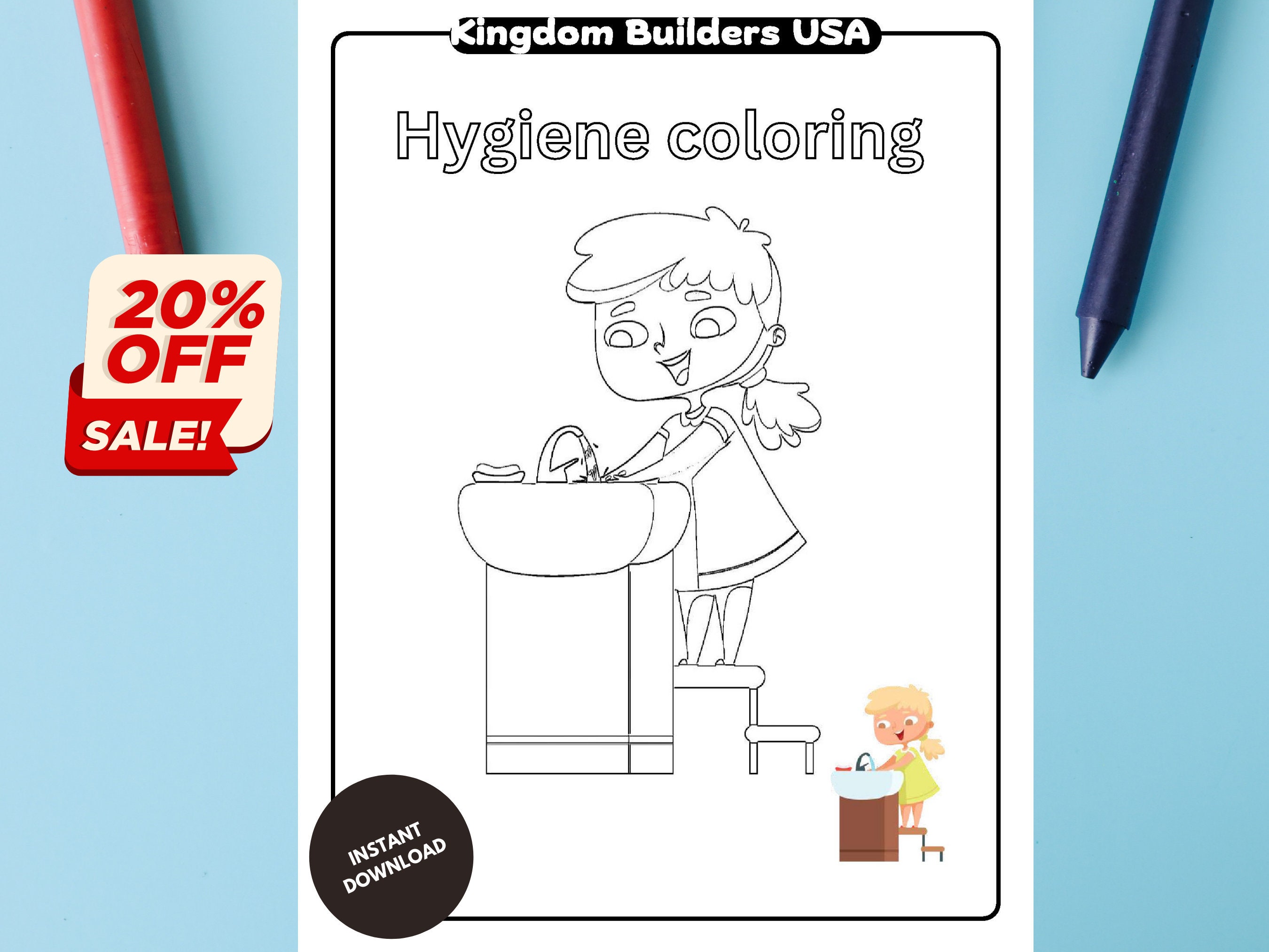 Healthy Habits Coloring Page: Hygiene, Germs-free Design, and Personal ...