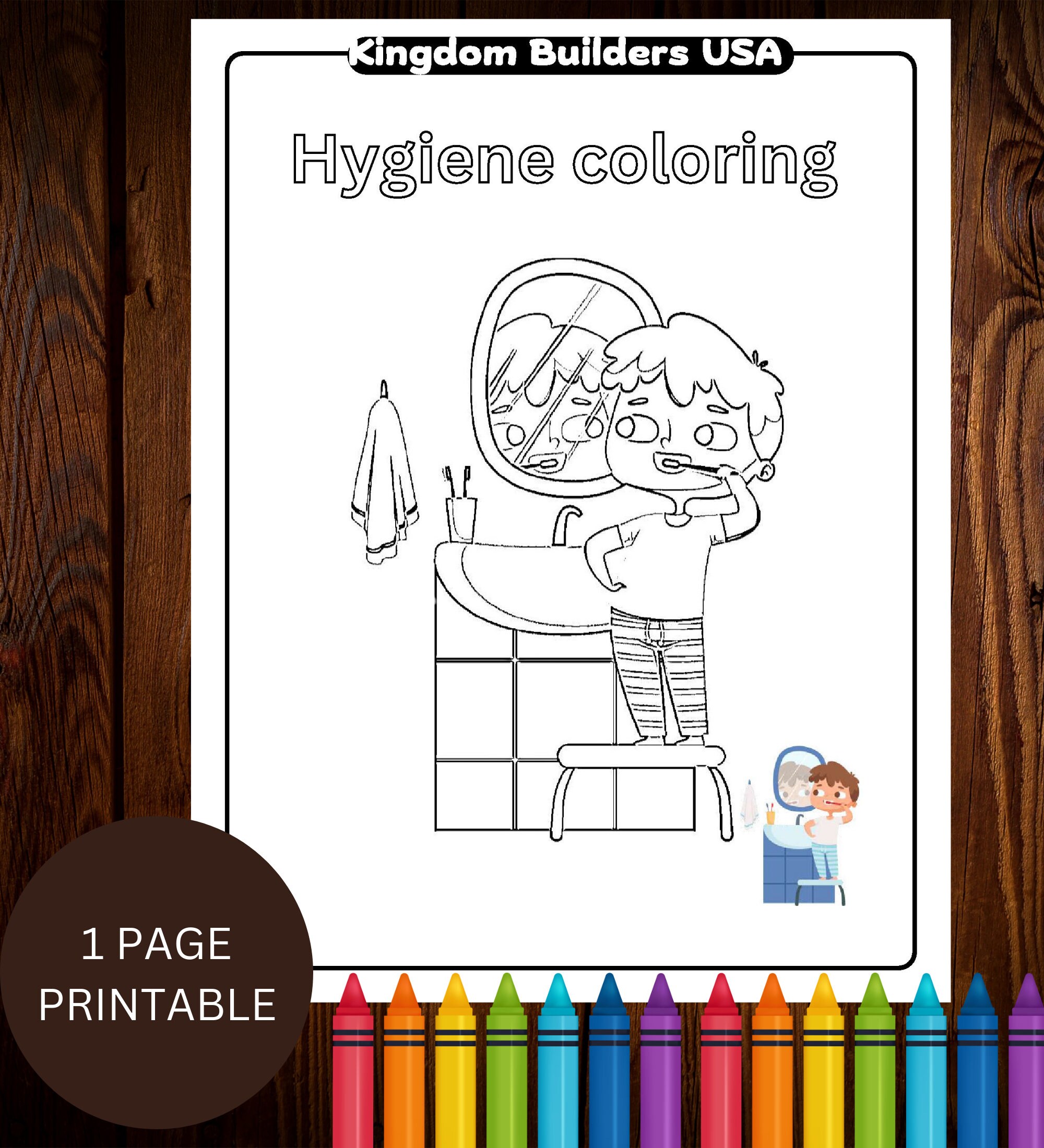 Hygiene Coloring Page Printable Kids Page - Etsy