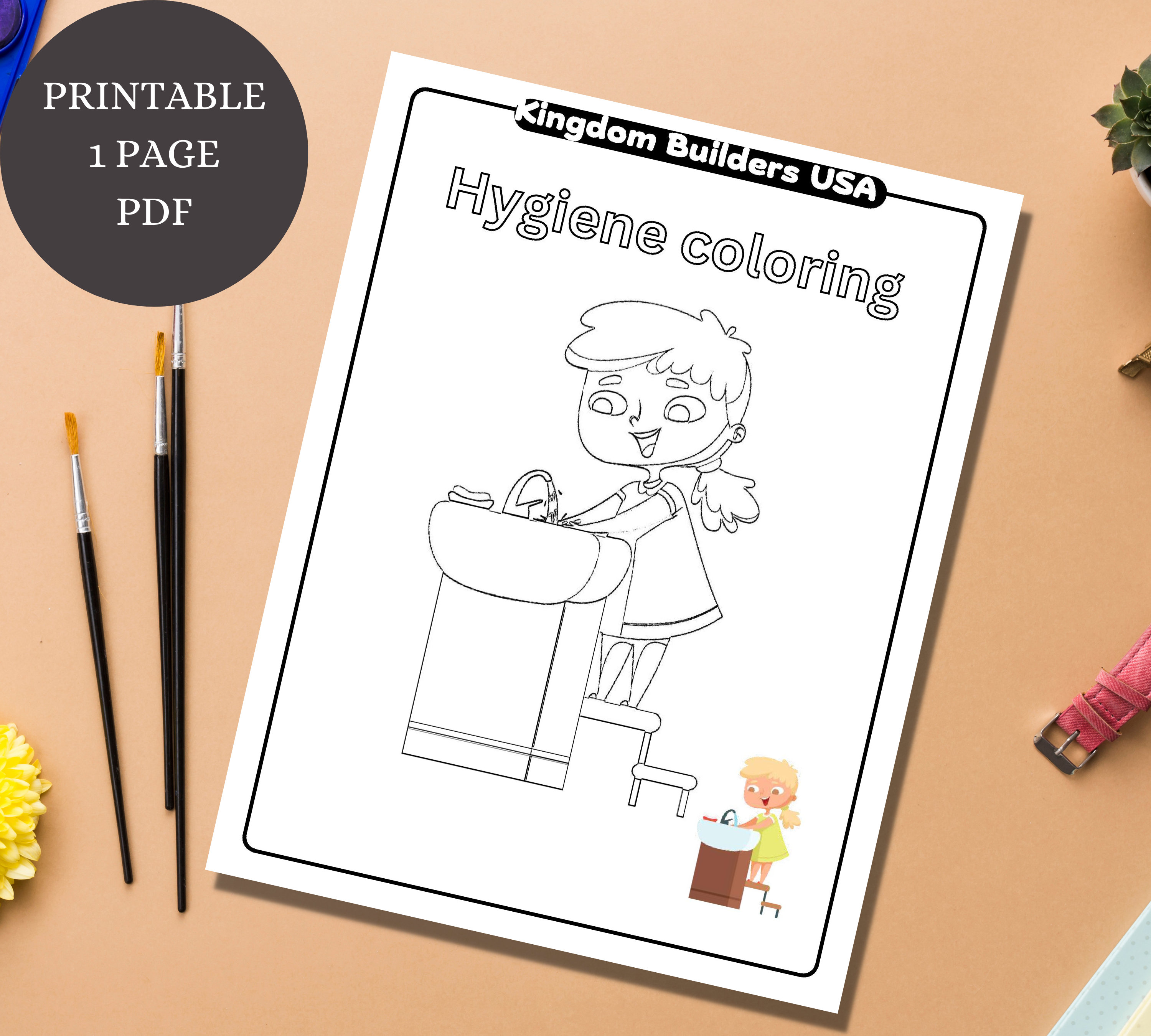 Healthy Habits Coloring Page: Hygiene Germs-free Design and - Etsy