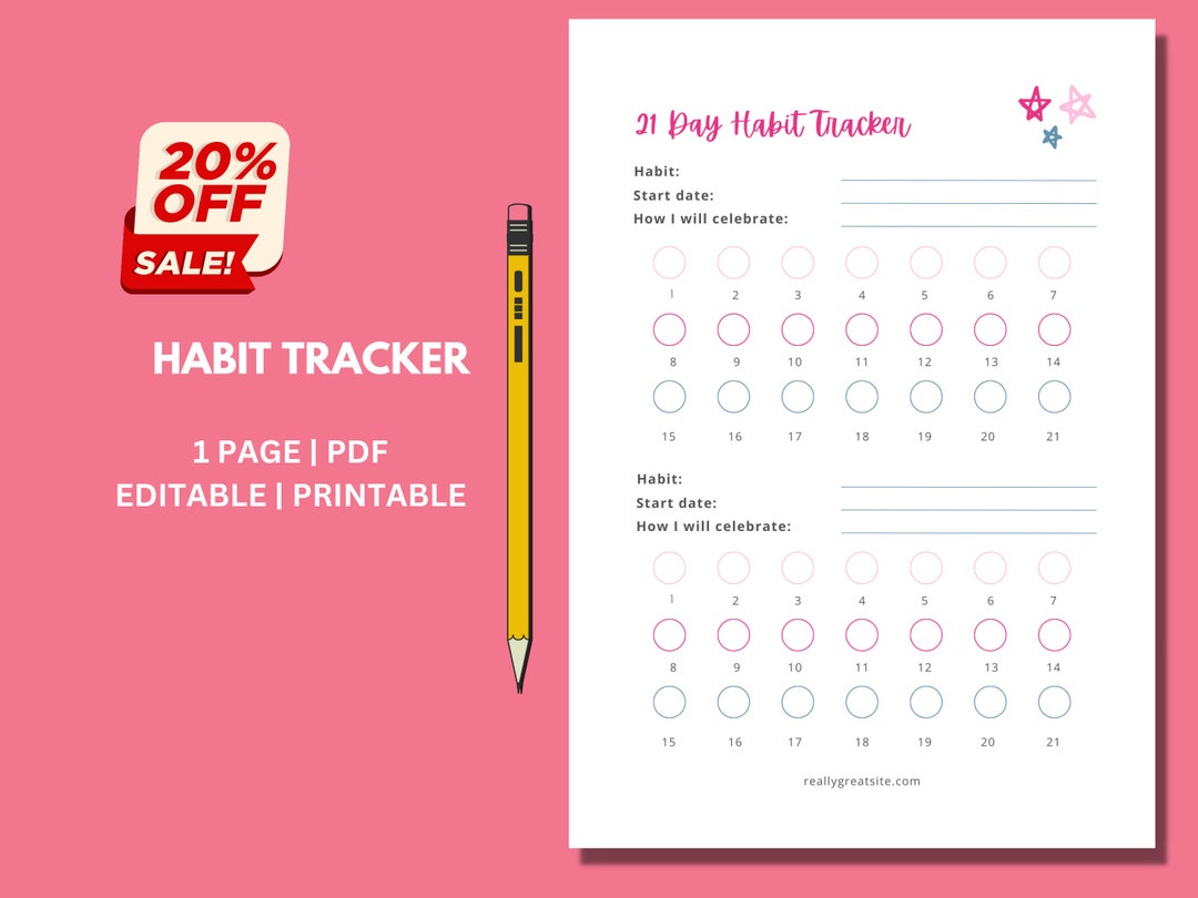 Daily Habit Tracker for Productivity and Personal Growth Healthy Habits ...