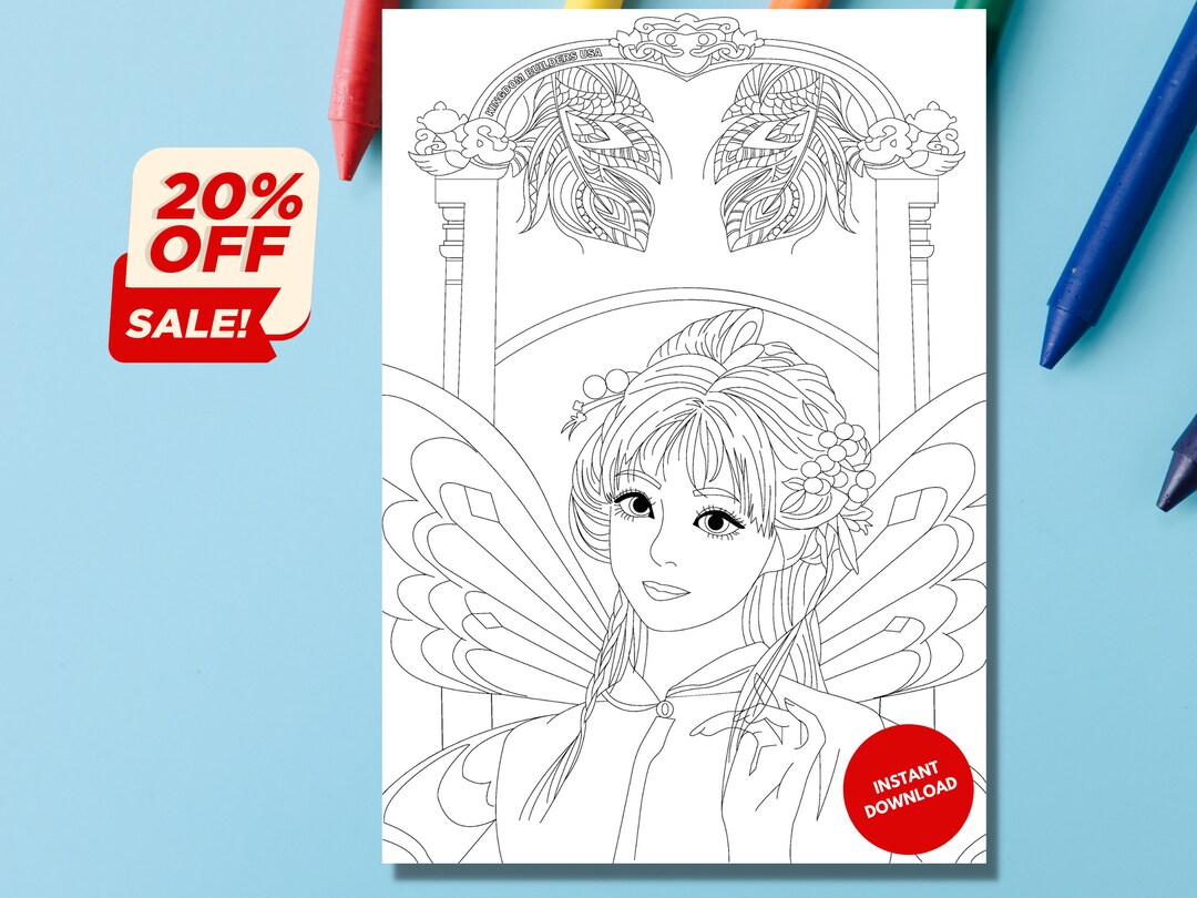 Enchanted Fairy Girl Coloring Page: Printable, Cute, and Whimsical for ...