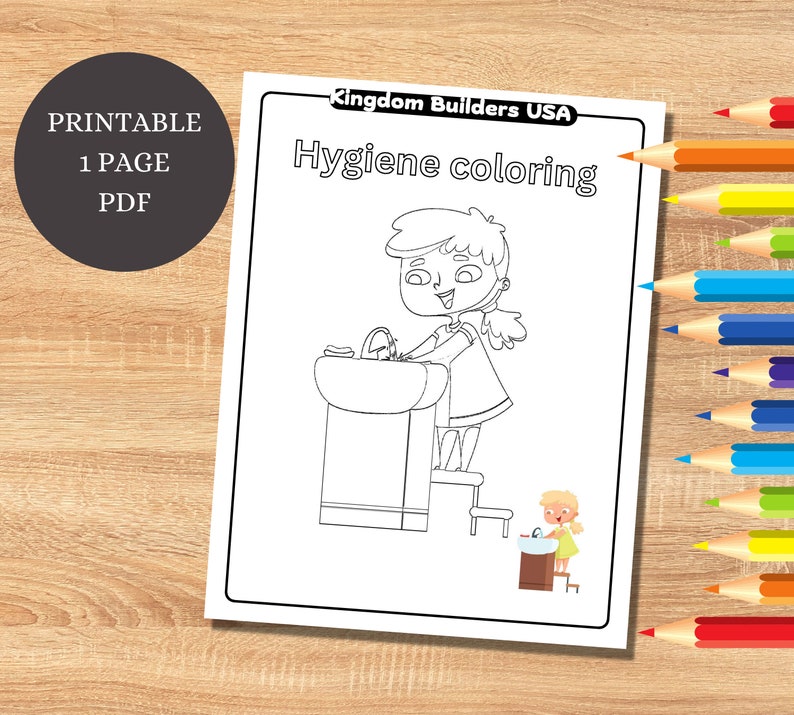 Healthy Habits Coloring Page: Hygiene Germs-free Design and - Etsy