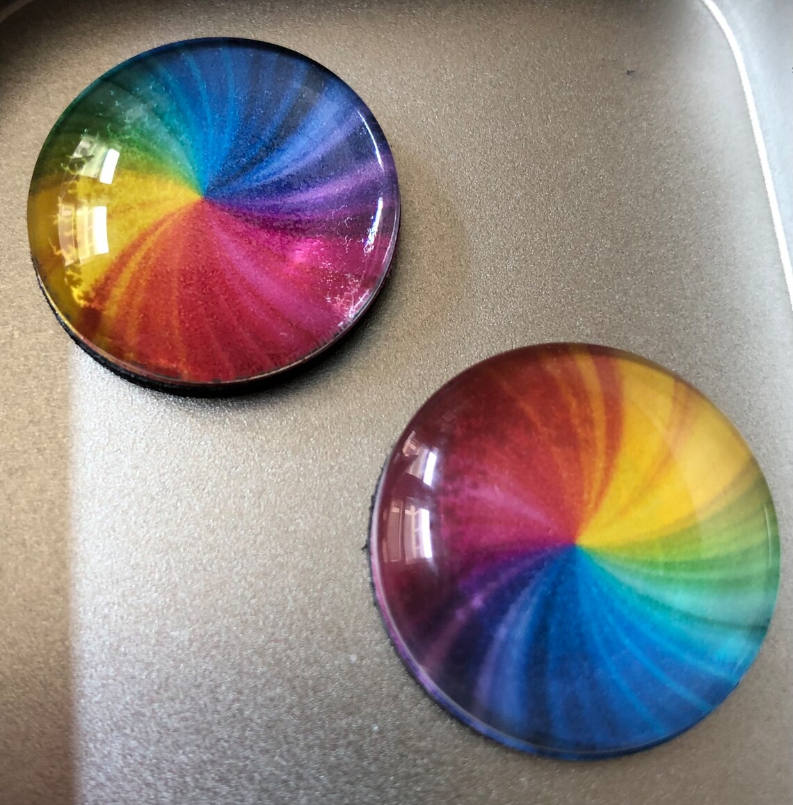 Rainbow Swirl Magnet (set of 2) - Etsy