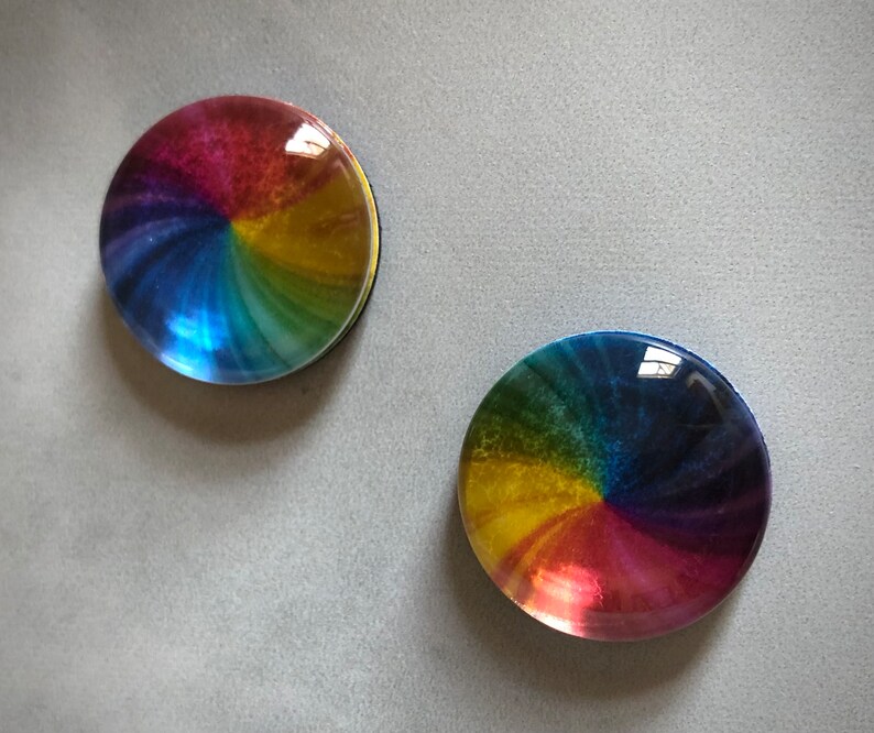 Rainbow Swirl Magnet (set of 2) - Etsy