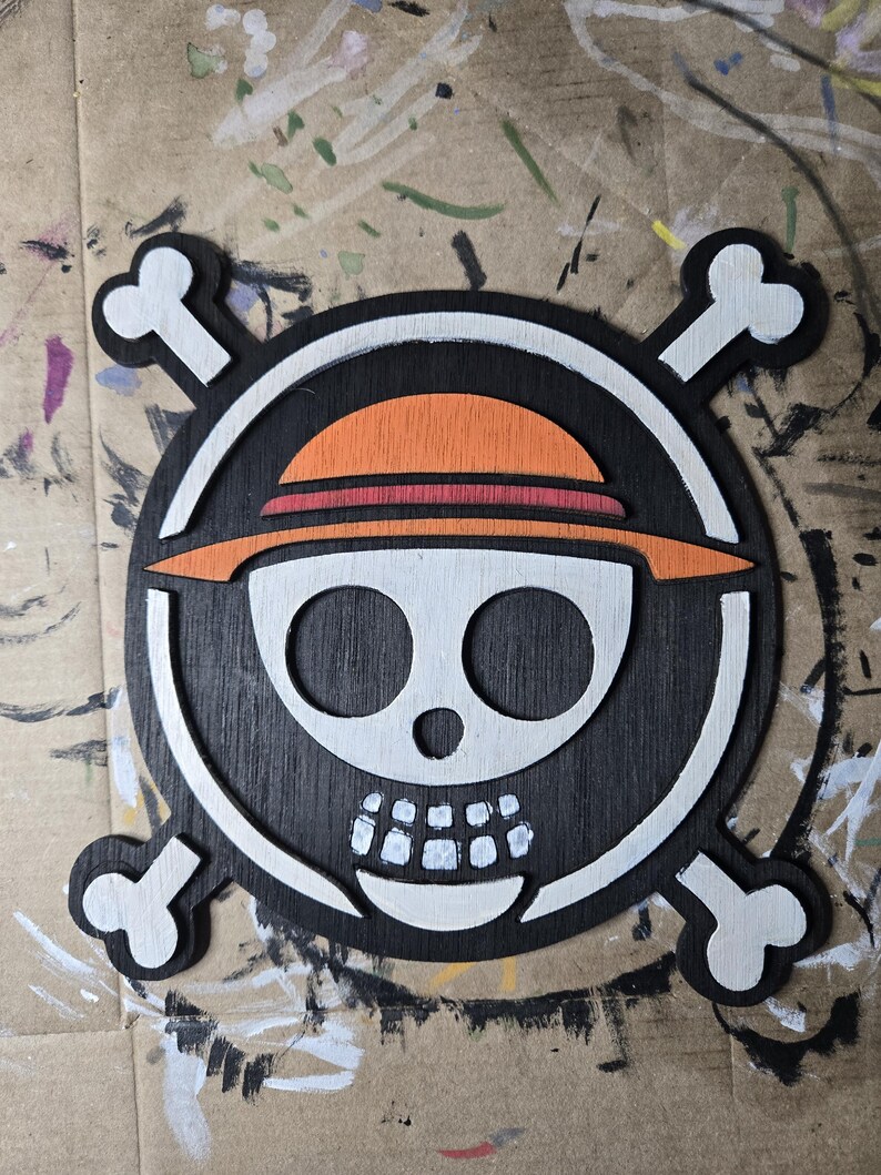 Archivo digital de calavera y huesos cruzados del anime One Piece, Svg ...
