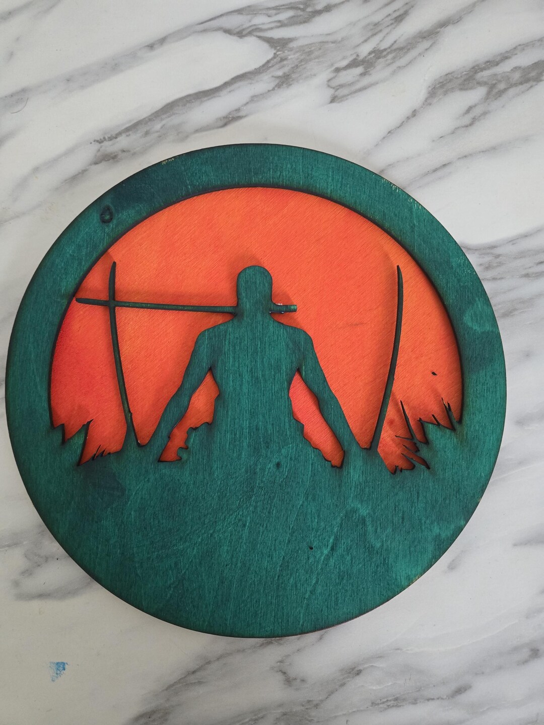 Zoro From One Piece Silhouette 2 Layers Svg File - Etsy