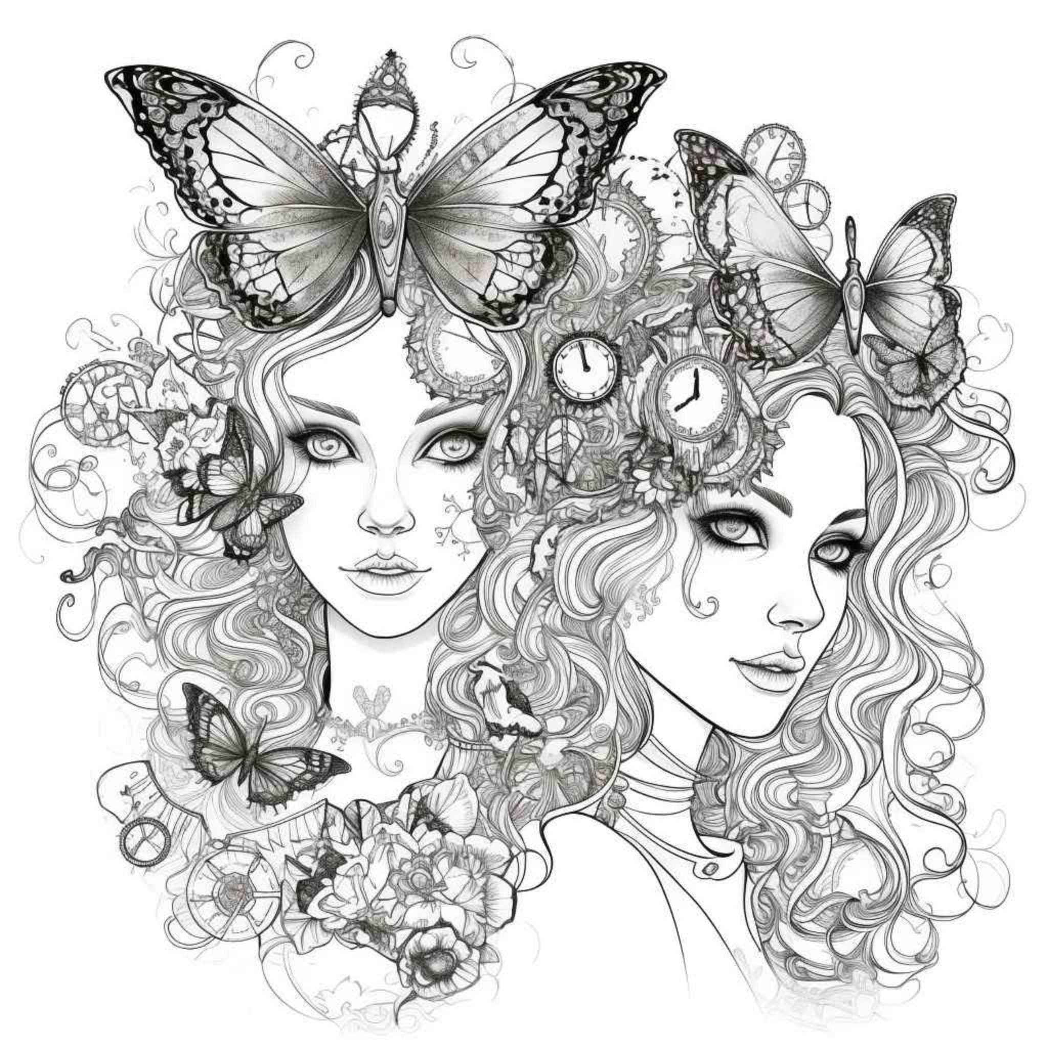 All of the 215 Steampunk Fairy Colouring Pages, All Collections in One ...