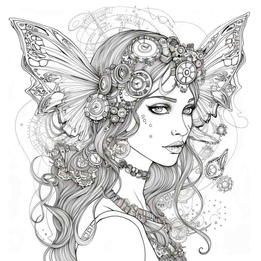 All of the 215 Steampunk Fairy Colouring Pages, All Collections in One ...