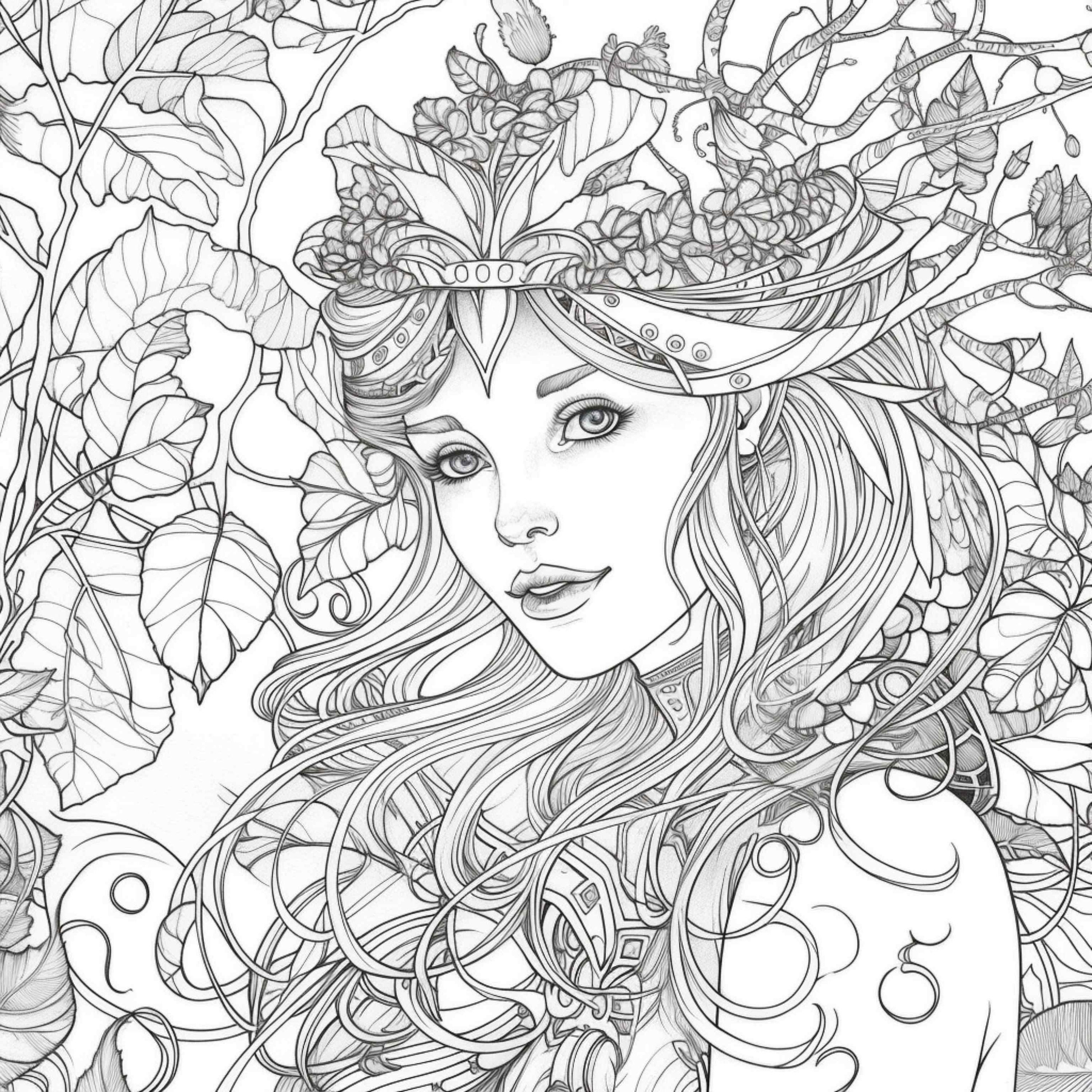 Enchanted Elves and Forest Friends 35 Highly Detailed Colouring Pages ...