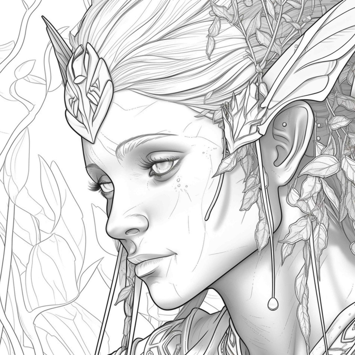 Enchanted Elves and Forest Friends 35 Highly Detailed Colouring Pages ...