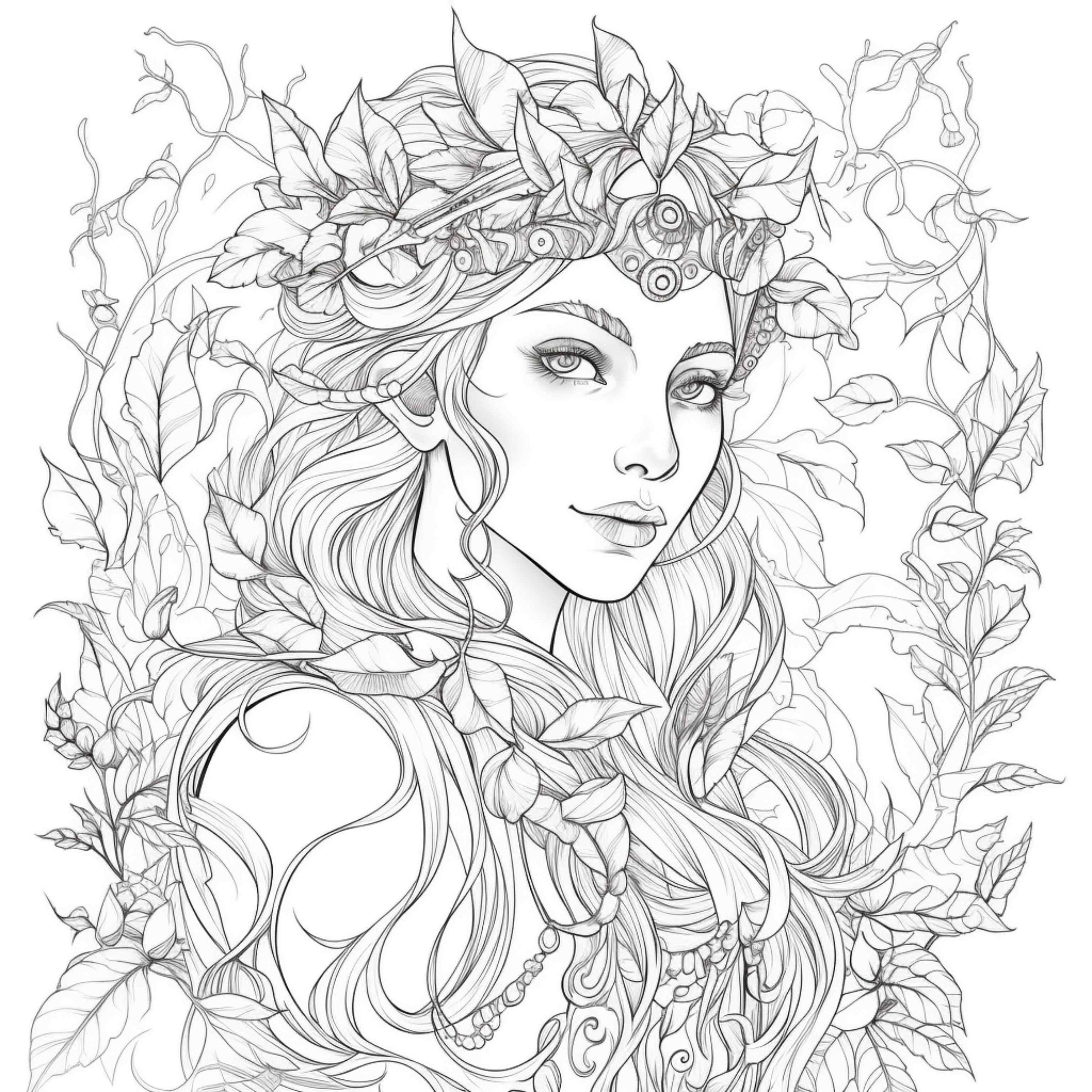Enchanted Elves and Forest Friends 35 Highly Detailed Colouring Pages ...