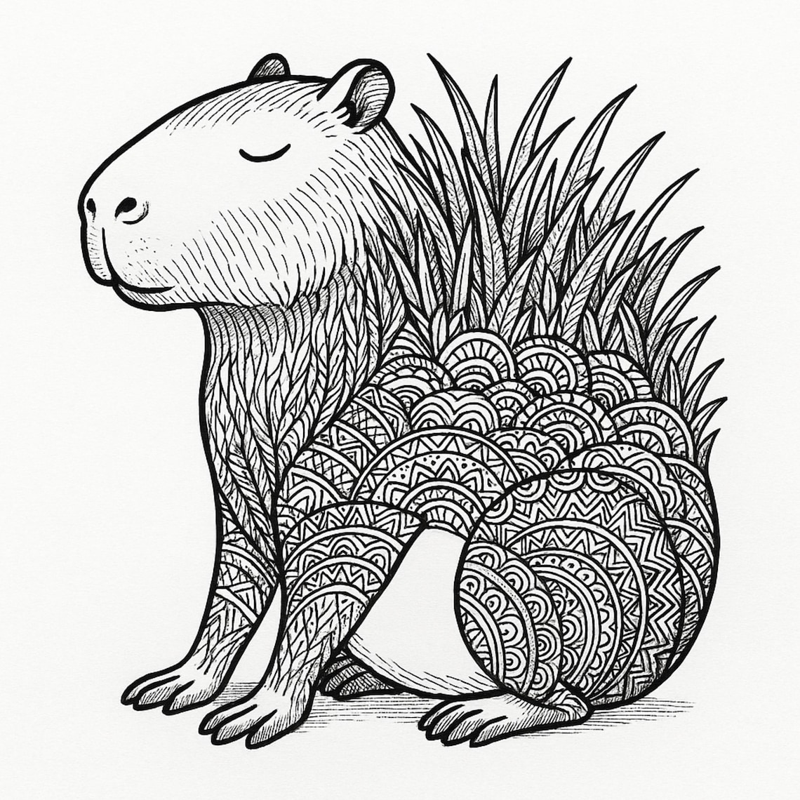 Rare Animal Zentangle Coloring Pages – Detailed Creatures (digital ...