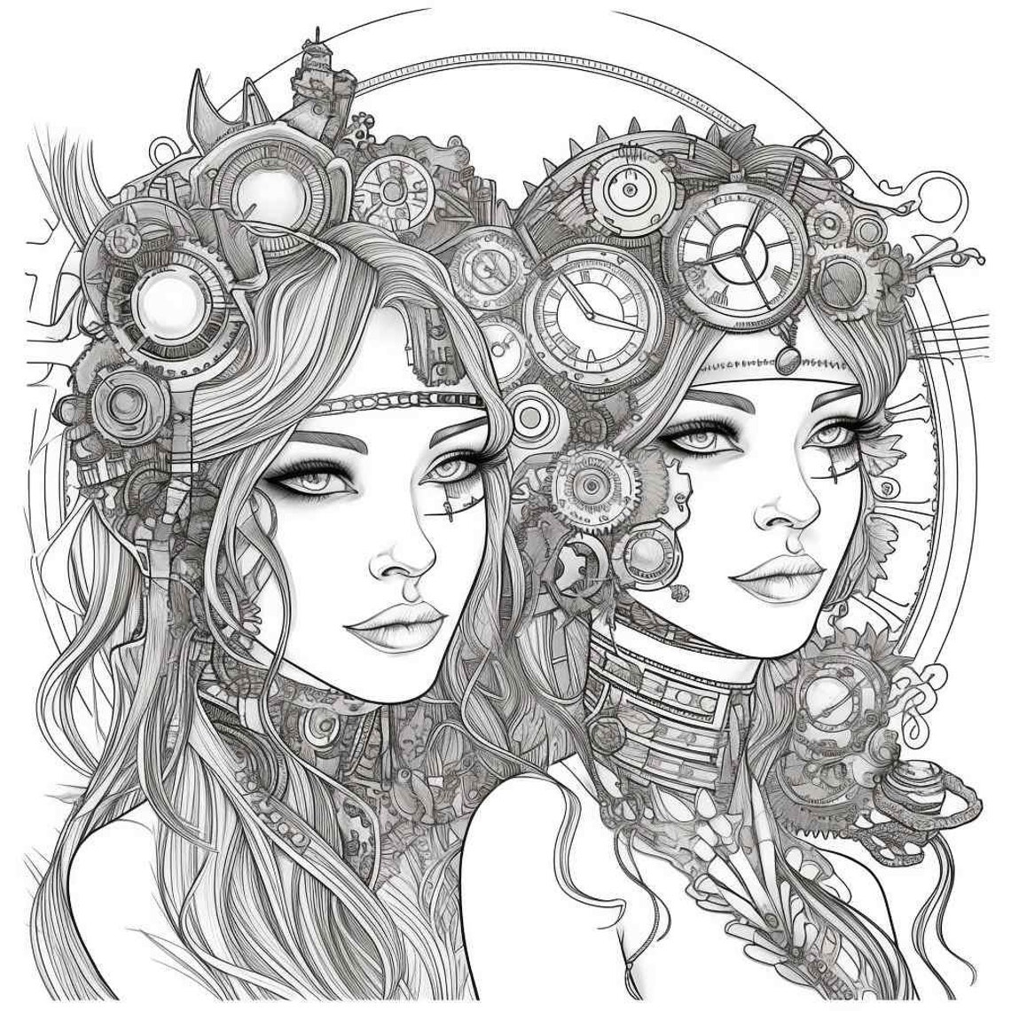 All of the 215 Steampunk Fairy Colouring Pages, All Collections in One ...