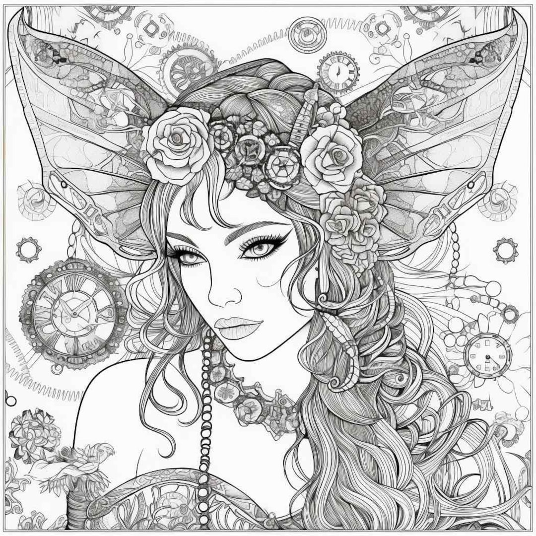 75 Steampunk Fairy Colouring Pages, Unleash Your Inner Artist With ...