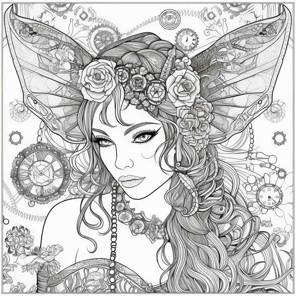 75 Steampunk Fairy Colouring Pages, Unleash Your Inner Artist With ...