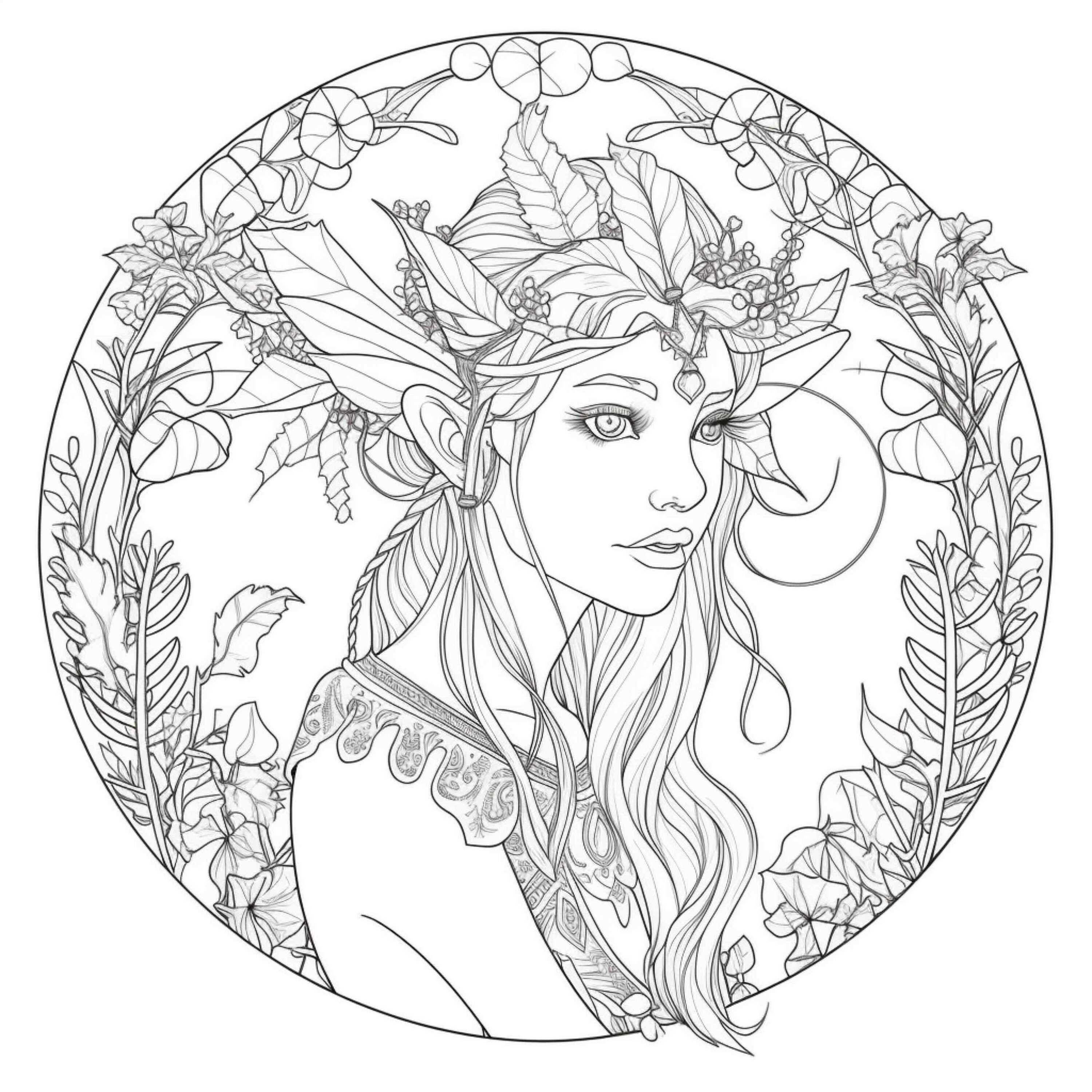 Enchanted Elves and Forest Friends 35 Highly Detailed Colouring Pages ...