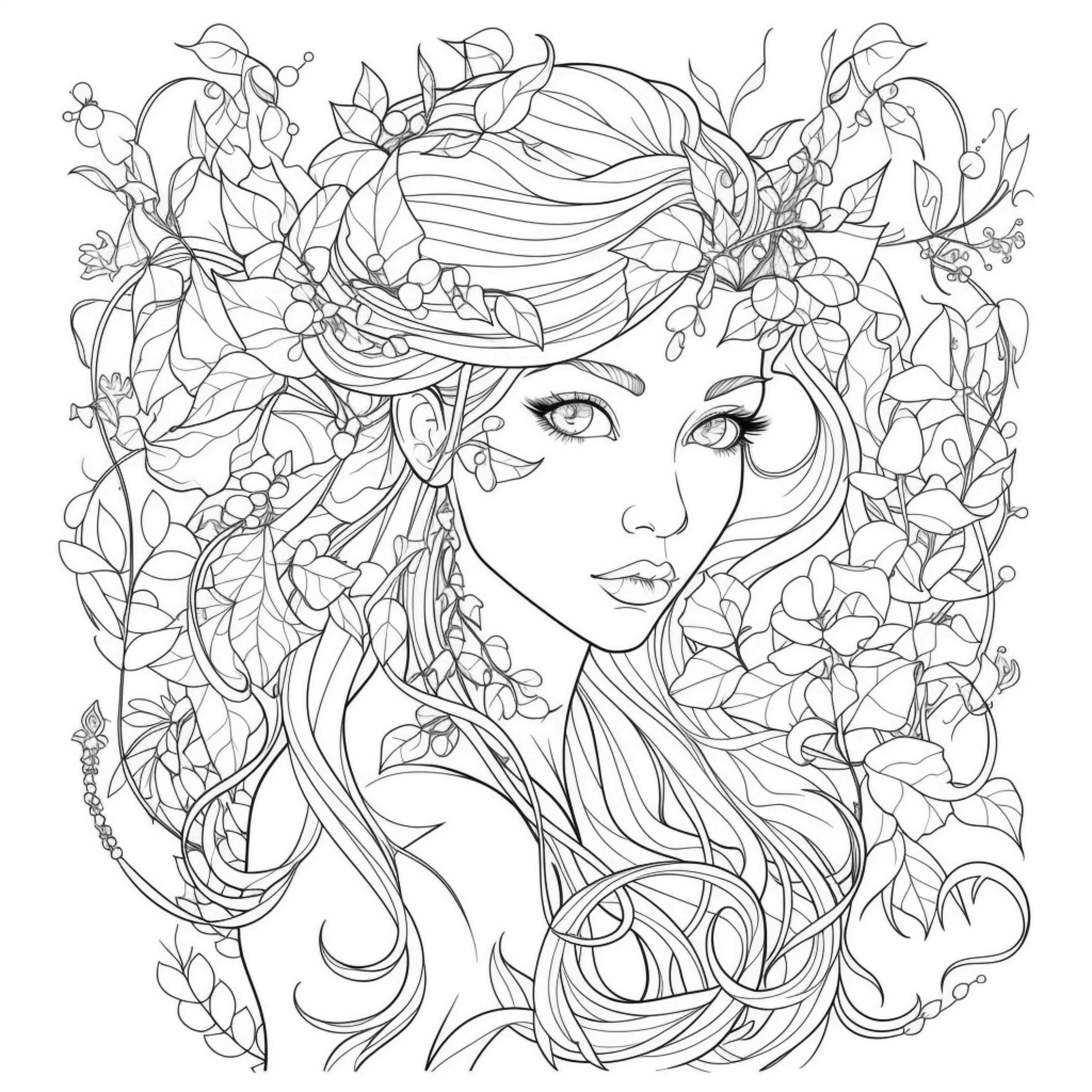 Enchanted Elves Coloring Pages | 35 Detailed Forest Designs (digital ...