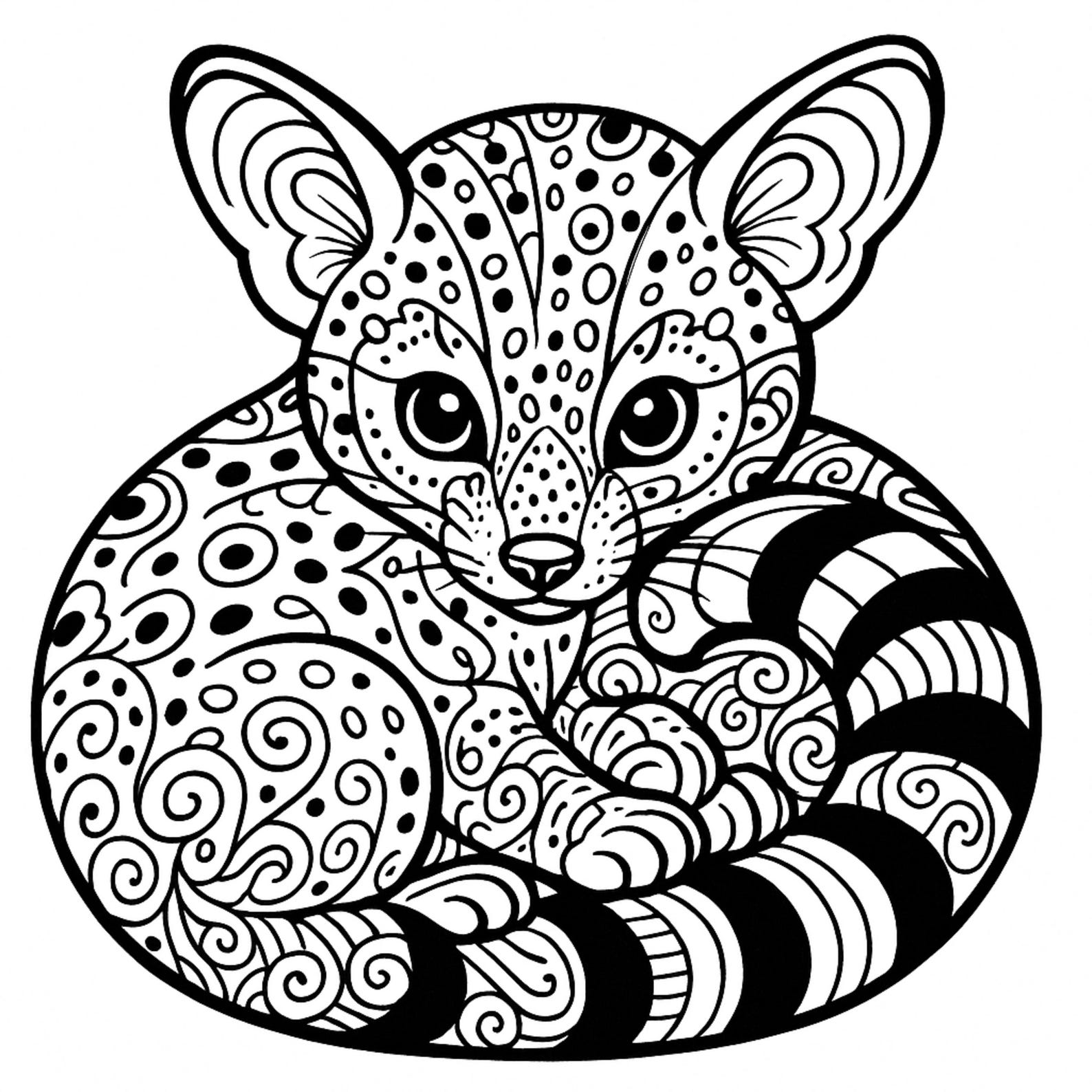 Rare Animal Zentangle Coloring Pages – Detailed Creatures (digital ...