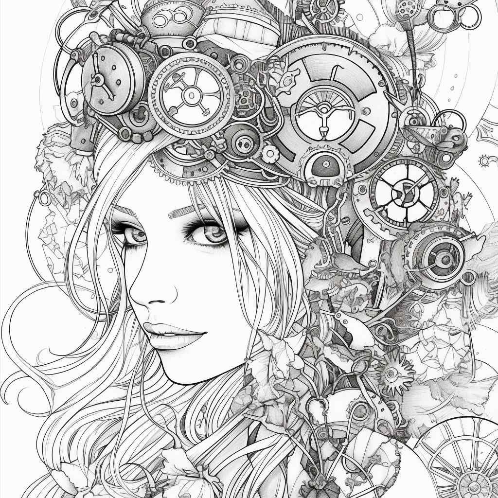 All of the 215 Steampunk Fairy Colouring Pages, All Collections in One ...