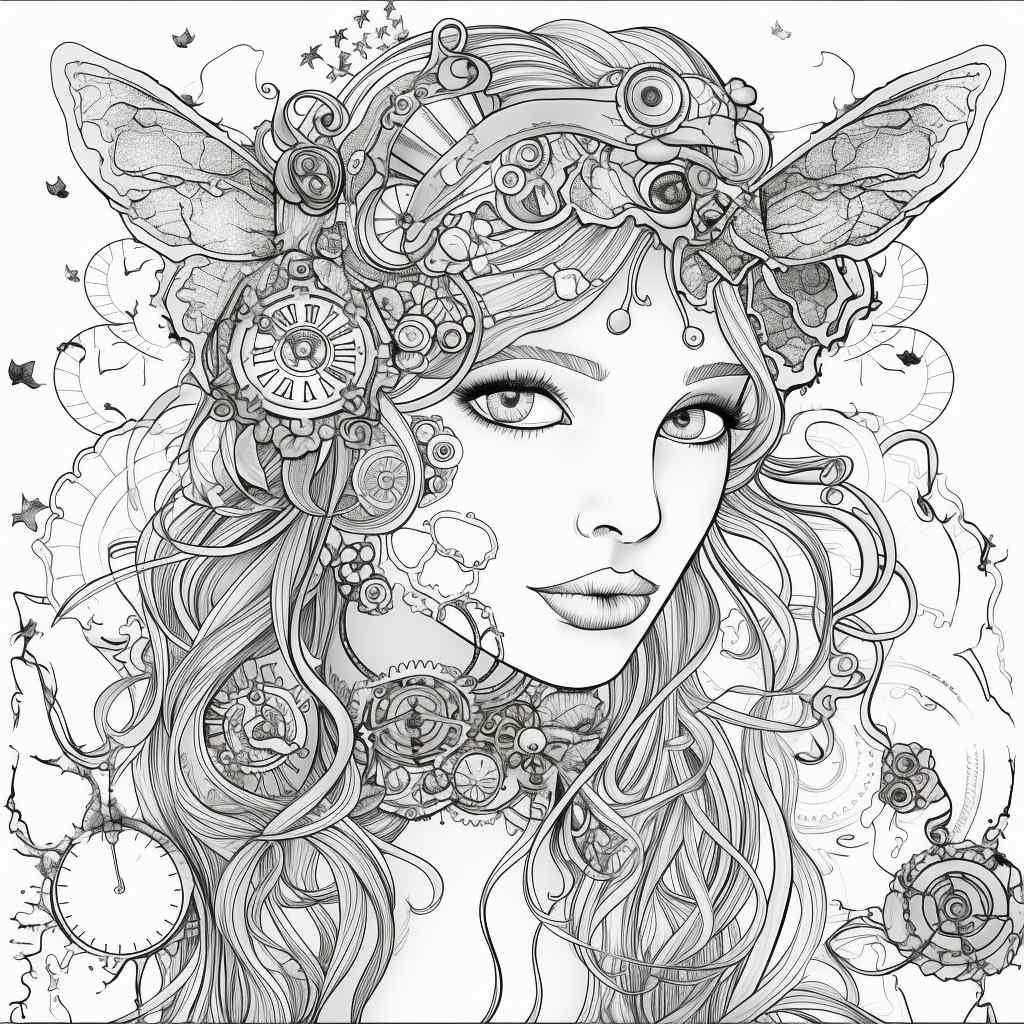 75 Steampunk Fairy Colouring Pages, Unleash Your Inner Artist With ...