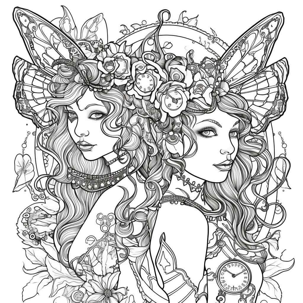 75 Steampunk Fairy Colouring Pages, Unleash Your Inner Artist With ...