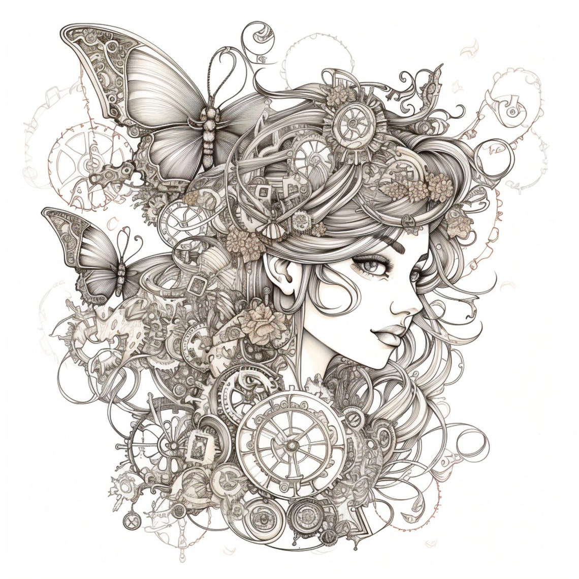 65 Steampunk Fairy Colouring Pages Unleash Your Inner Artist - Etsy