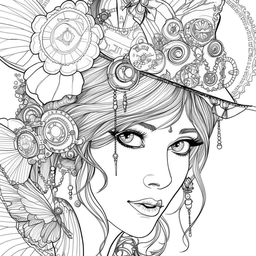 75 Steampunk Fairy Colouring Pages, Unleash Your Inner Artist With ...
