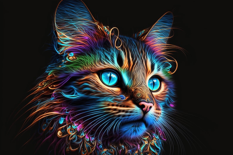 Beautiful Multi Coloured Cat Png With and Without Background Would ...