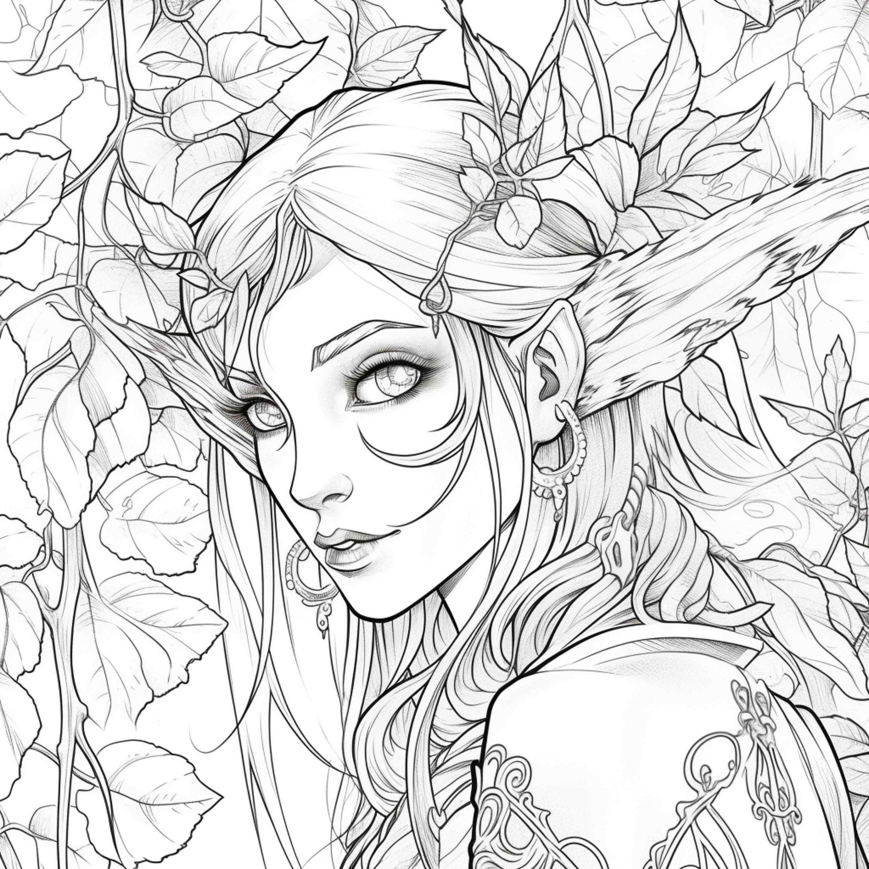 Enchanted Elves and Forest Friends 35 Highly Detailed Colouring Pages ...