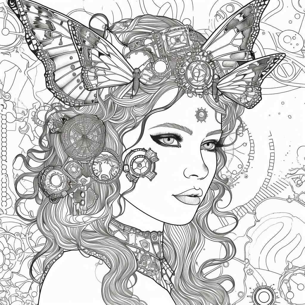 75 Steampunk Fairy Coloring Pages, Fantasy Art (digital Download) - Etsy