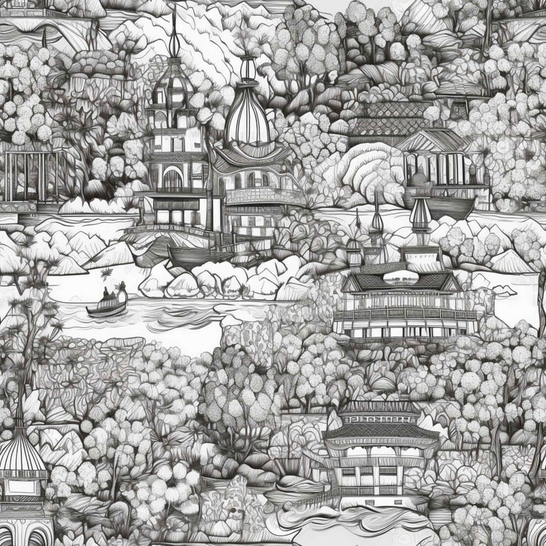 70 Nature's Beauty Printable Scenery and Flower Colouring Pages Perfect ...