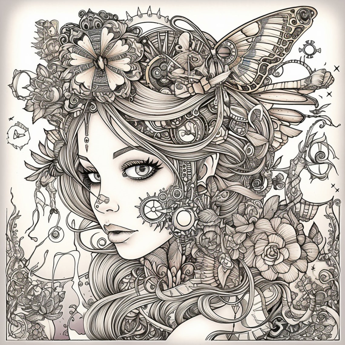 65 Steampunk Fairy Colouring Pages Unleash Your Inner Artist - Etsy