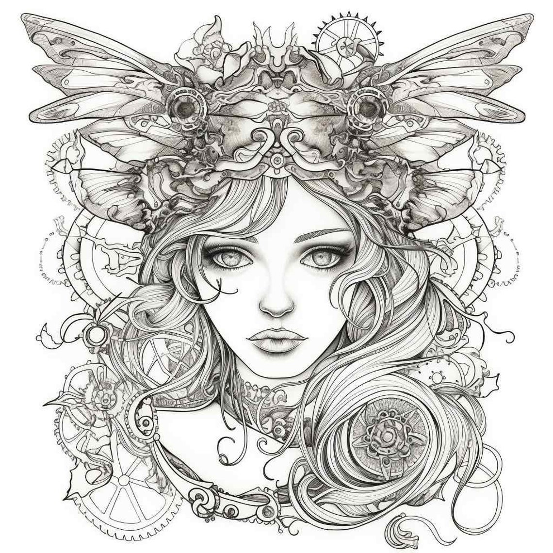 75 Steampunk Fairy Coloring Pages, Fantasy Art (digital Download) - Etsy