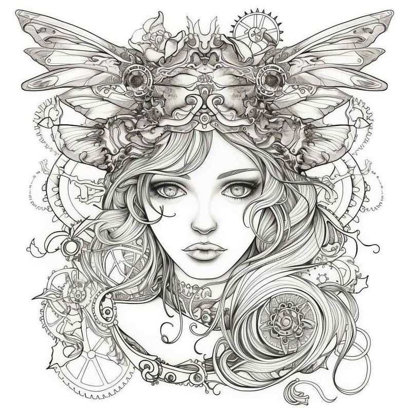 75 Steampunk Fairy Colouring Pages, Unleash Your Inner Artist With ...