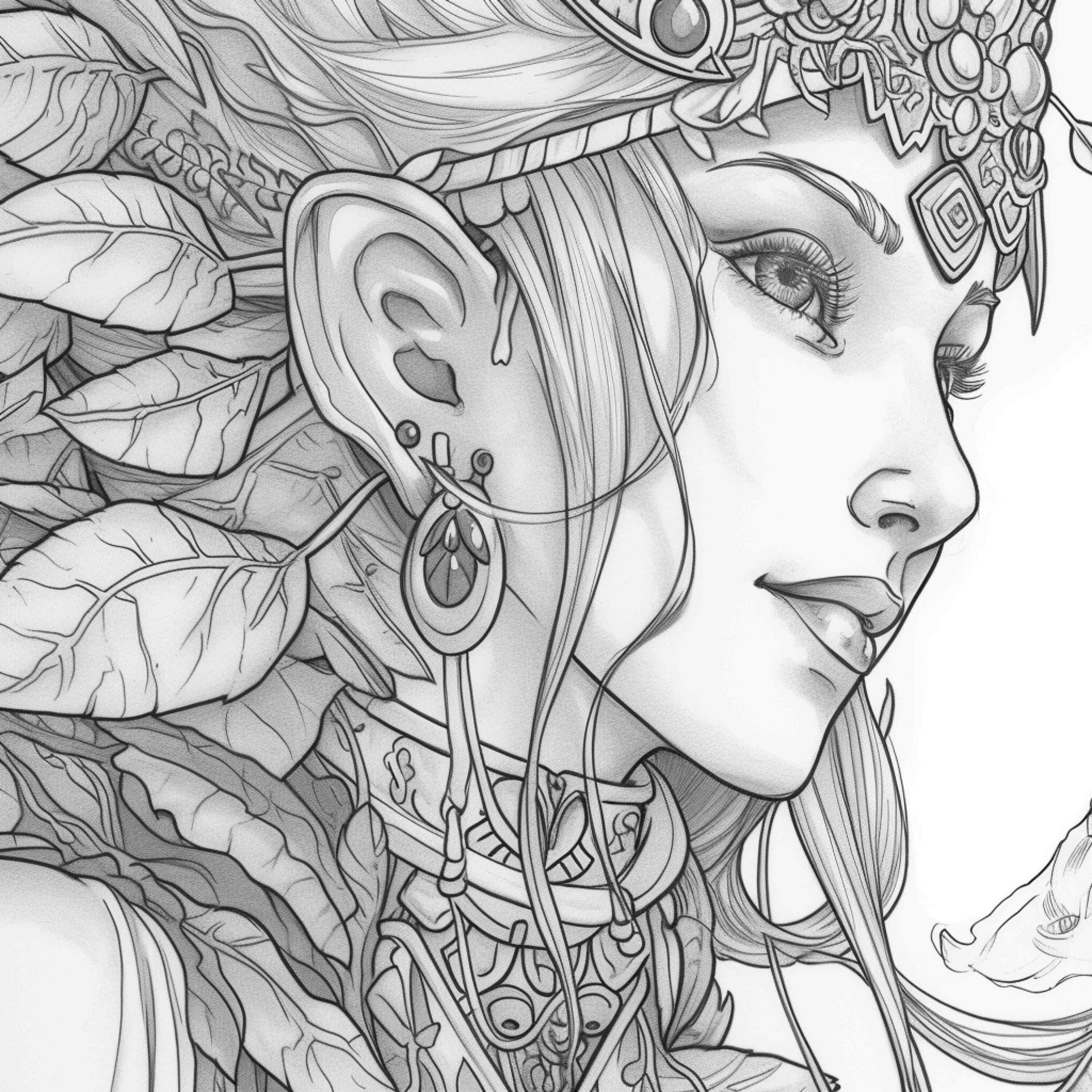 Enchanted Elves and Forest Friends 35 Highly Detailed Colouring Pages ...