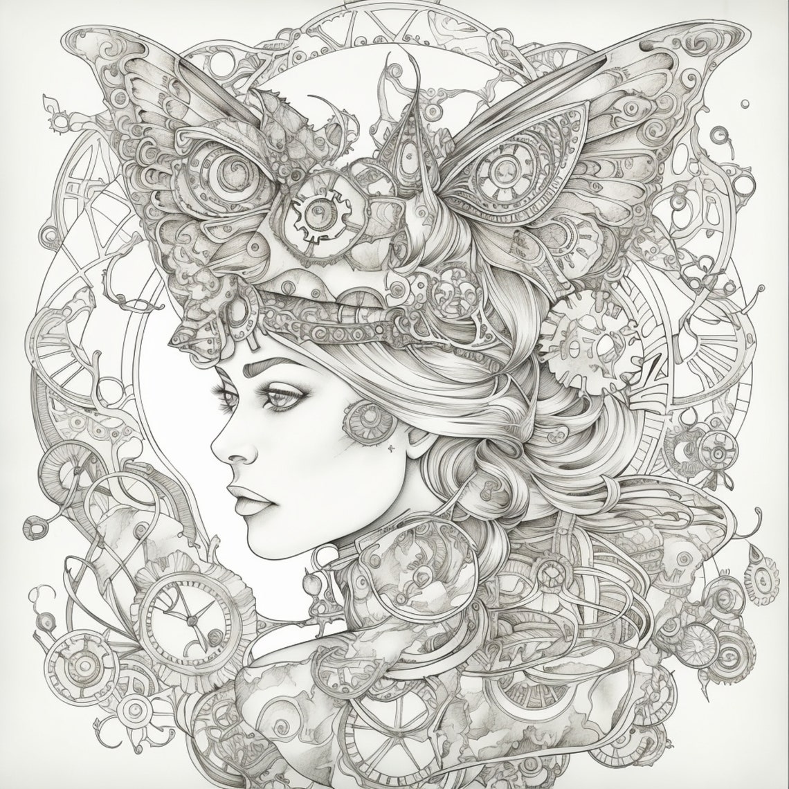 65 Steampunk Fairy Colouring Pages Unleash Your Inner Artist - Etsy